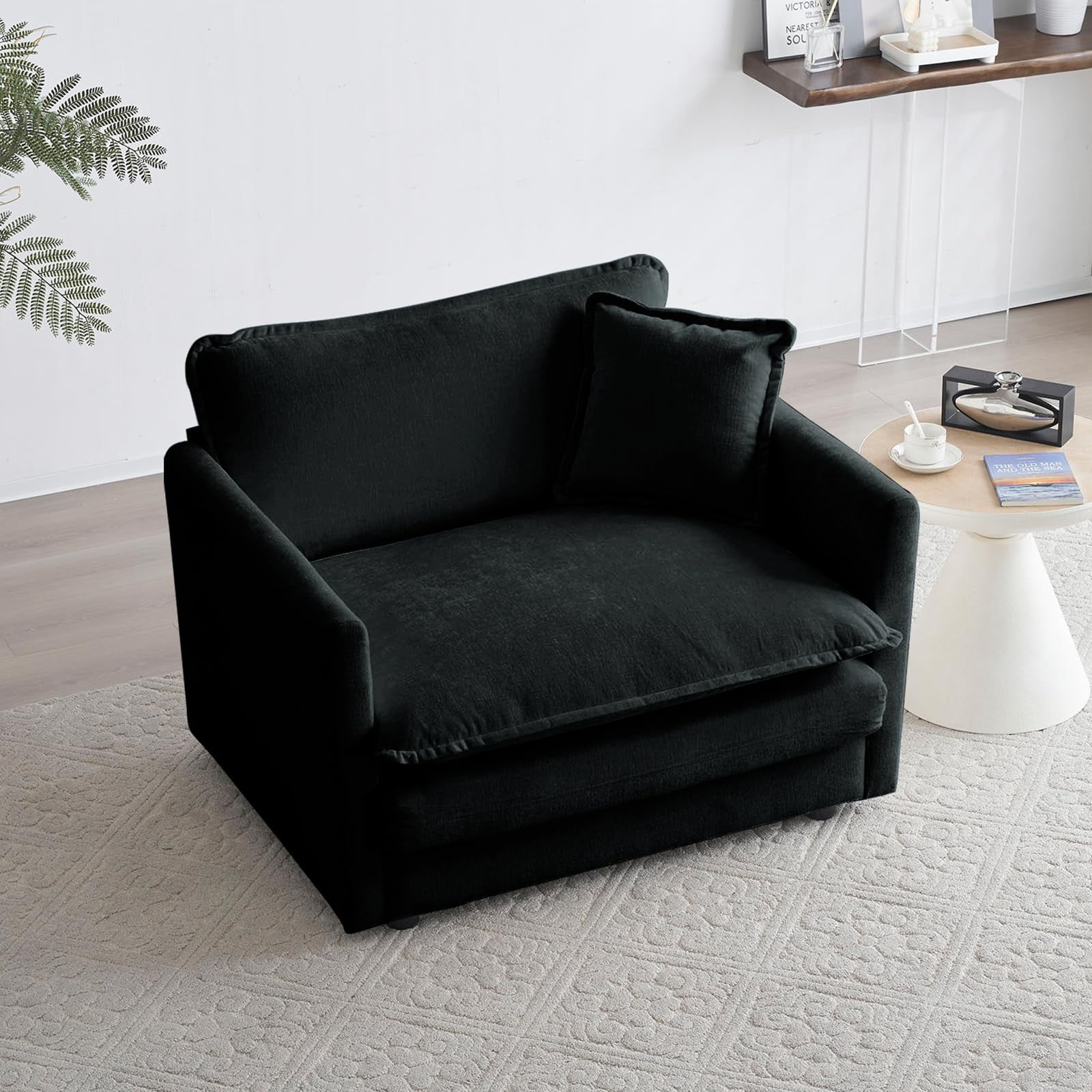 Domiluxe Single Sofa Chair,41" Modern Chenille Accent Chair with 1 Toss ...