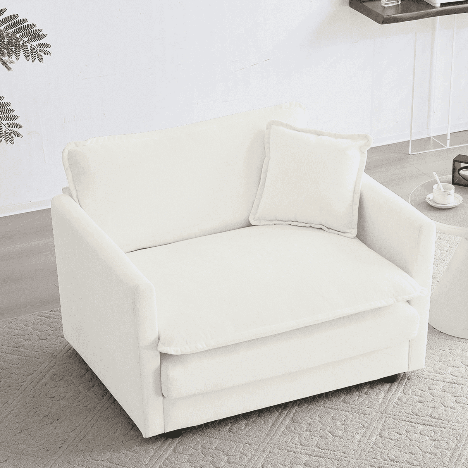 Domiluxe Single Sofa Chair,41" Modern Chenille Accent Chair with 1 Toss ...