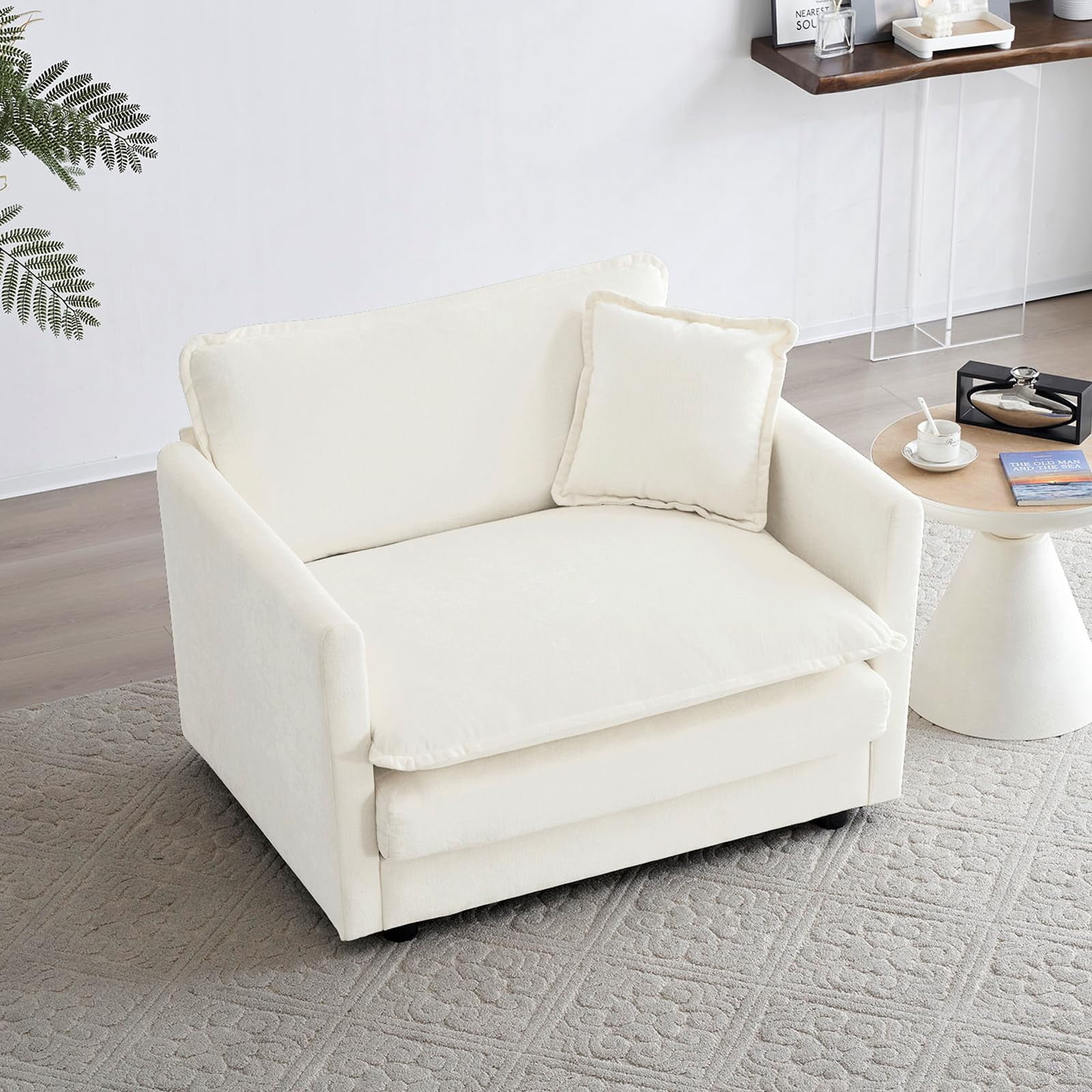 Domiluxe Single Sofa Chair,41" Modern Chenille Accent Chair with 1 Toss ...