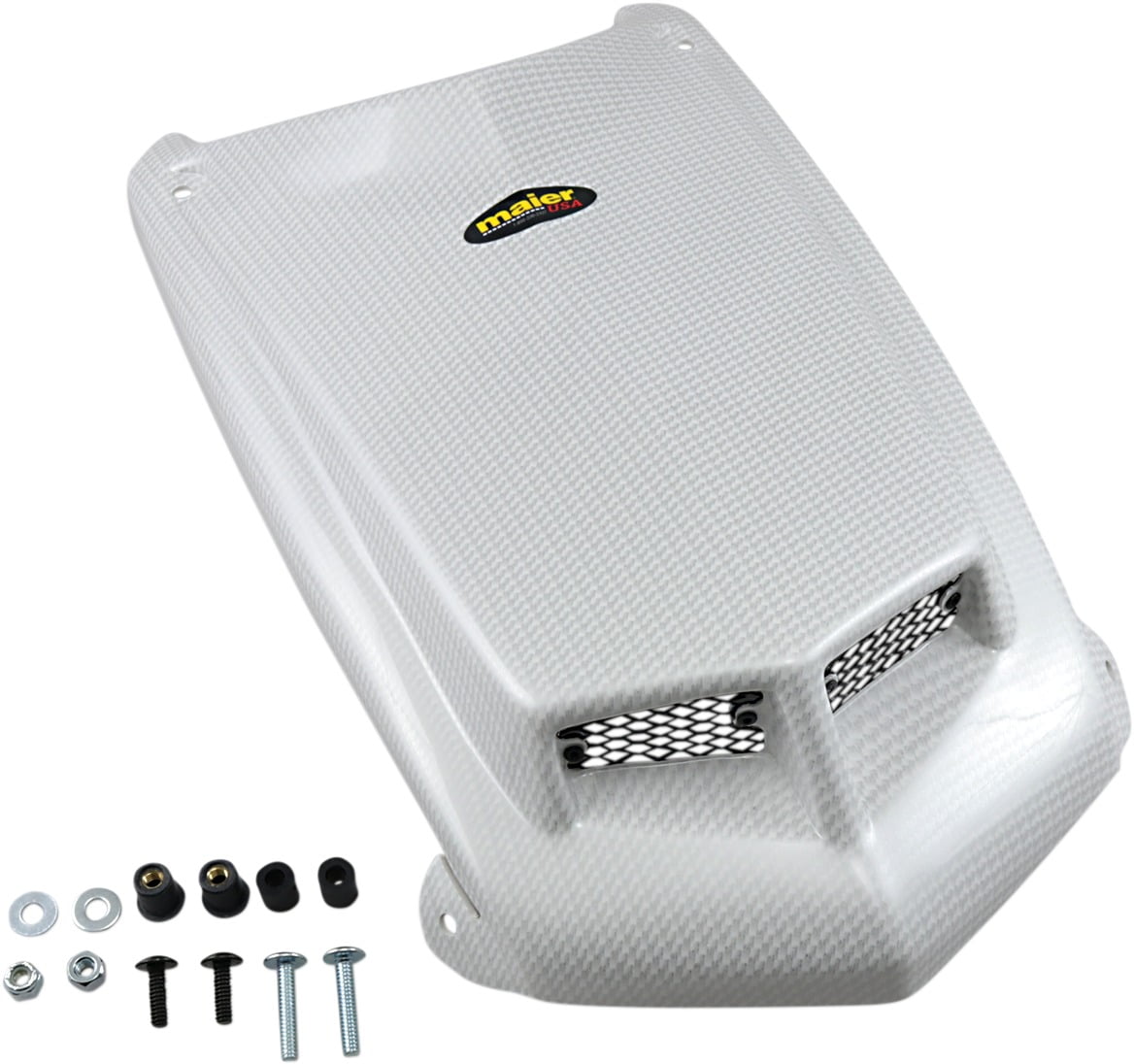 Dominator Scooped Hood - Pearl White Carbon Fiber Look - Walmart.com