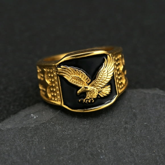 Men's Eagle Rings Jewelry Collection with Silver and Gold Finishes