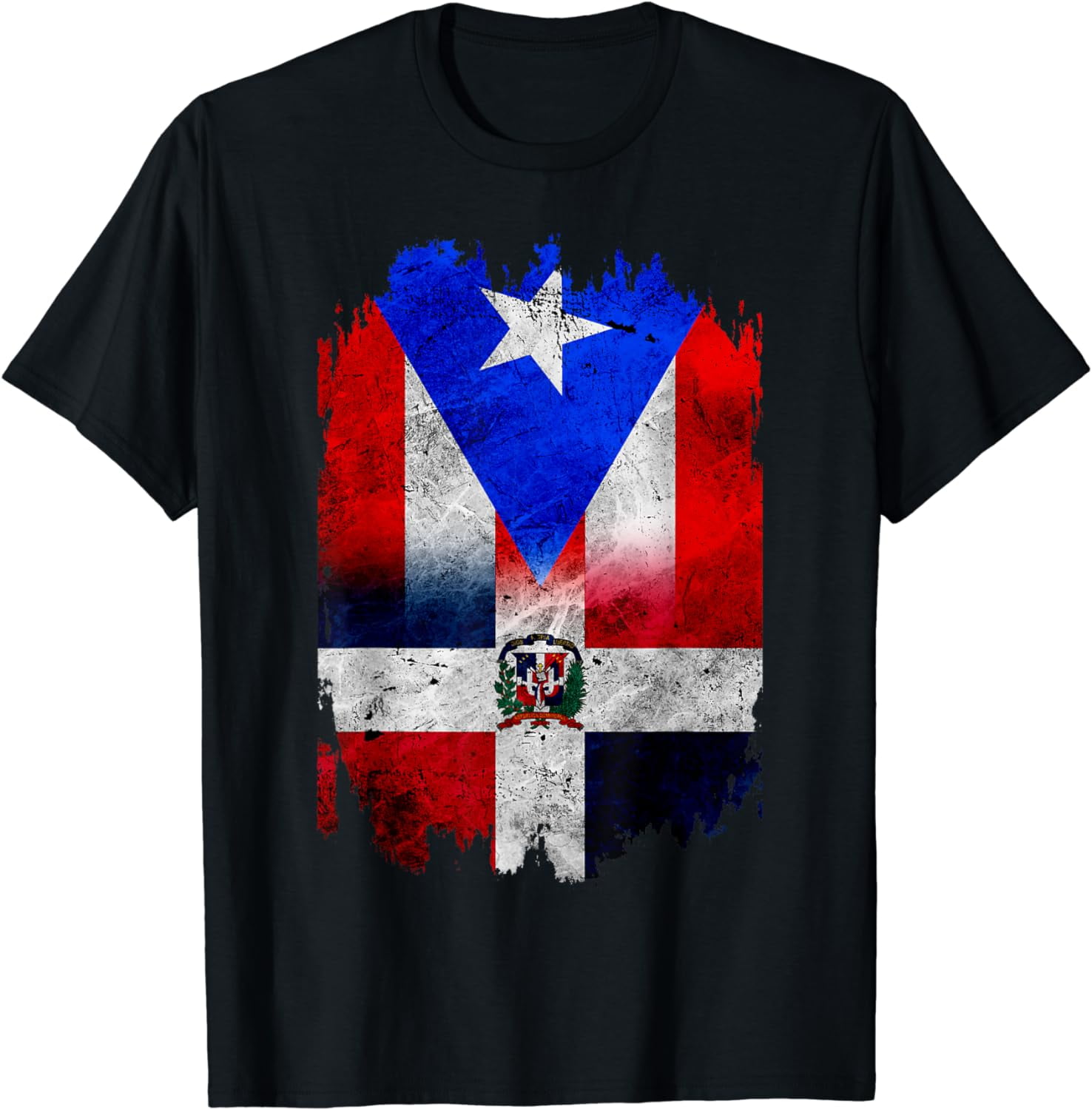 DominiRican Dominican and Puerto Rican Flag Dominican Flag Cotton T ...