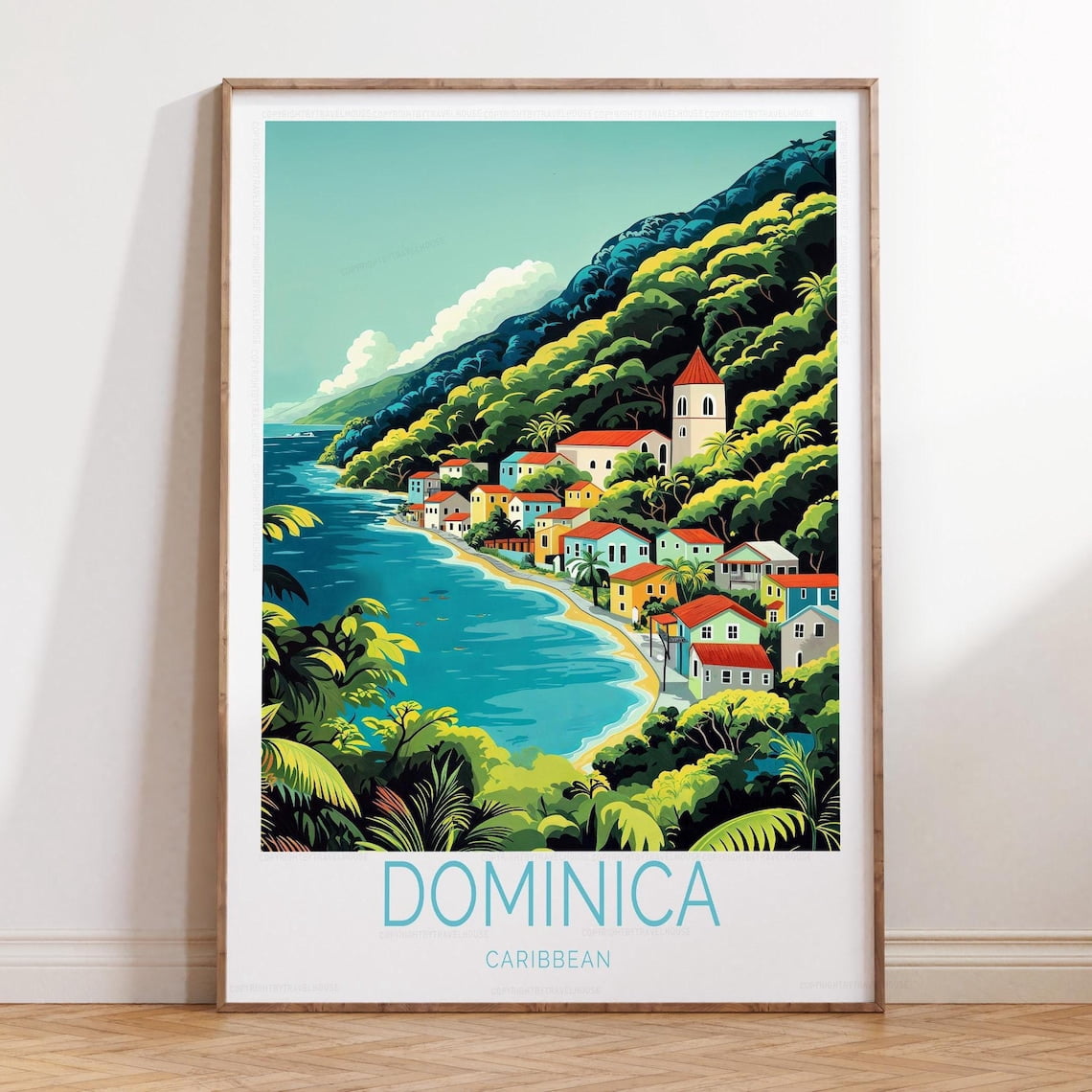 Dominica Caribbean Housewarming Birthday Travel Wall Art V2, Unframed ...