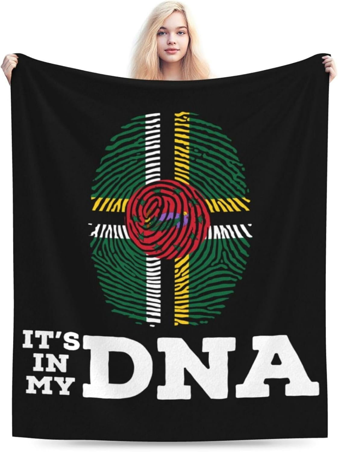 Dominica It's in My DNA Throw Blanket for Couch 50"x40" Cozy Soft Sofa ...