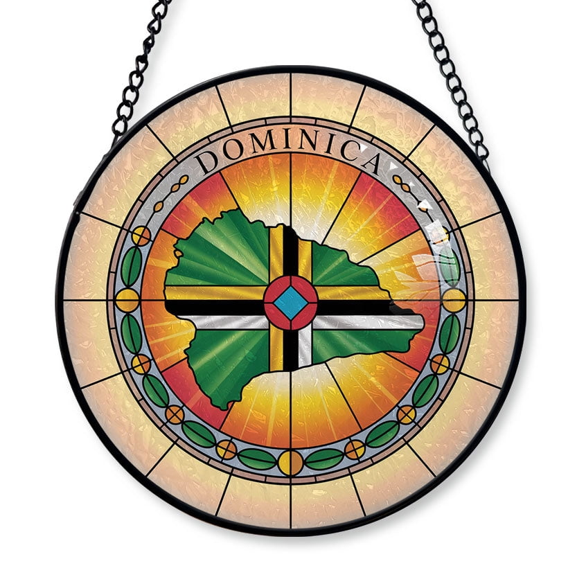 DominicaTravel Decor Suncatcher Stained Glass Window Hanging, Gift for ...