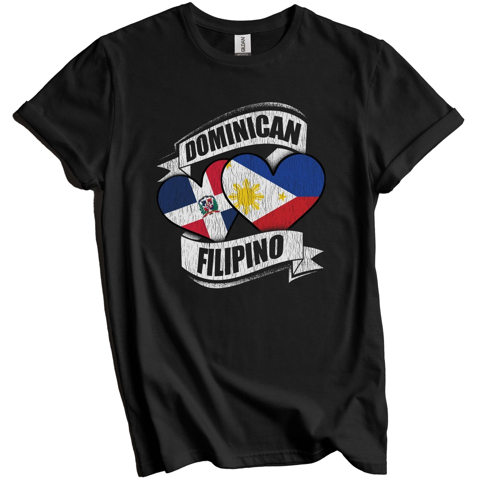 Dominican Filipino Heart Dominican Republic Philippines Flag T-Shirt ...
