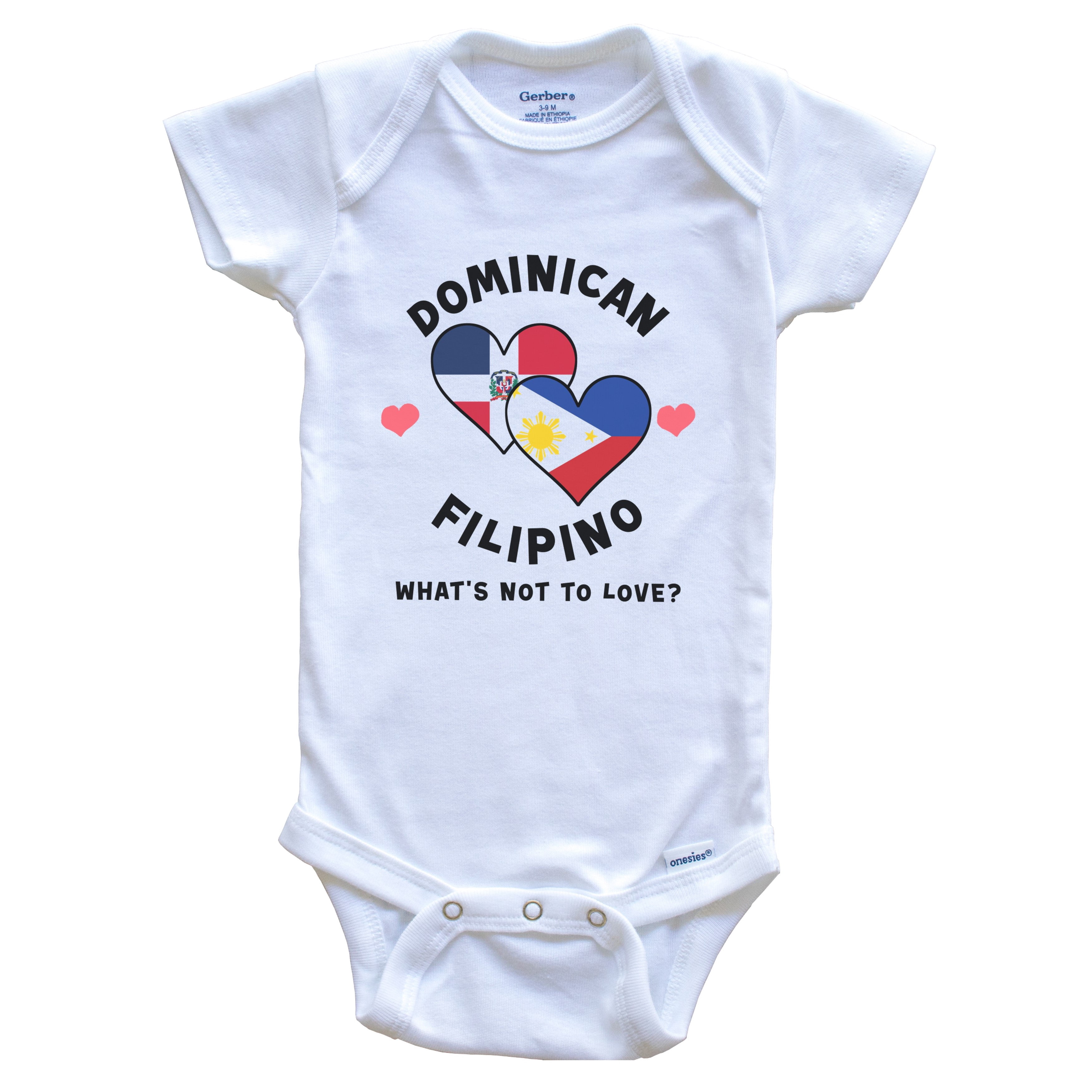 Dominican Filipino What's Not To Love Heart Flags Baby Bodysuit ...