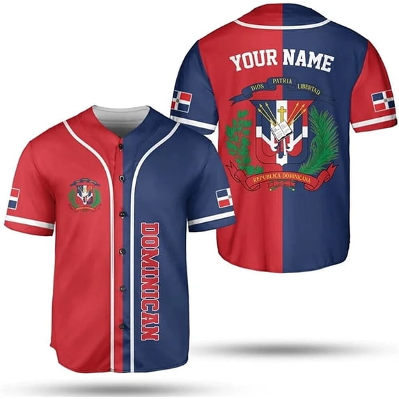 Dominican Half & Half Customize Your Name Baseball Jersey Shirt ...