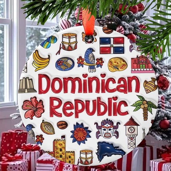 Dominican Republi Christmas Ornament, Ceramic/Acrylic Ornament, Mother ...