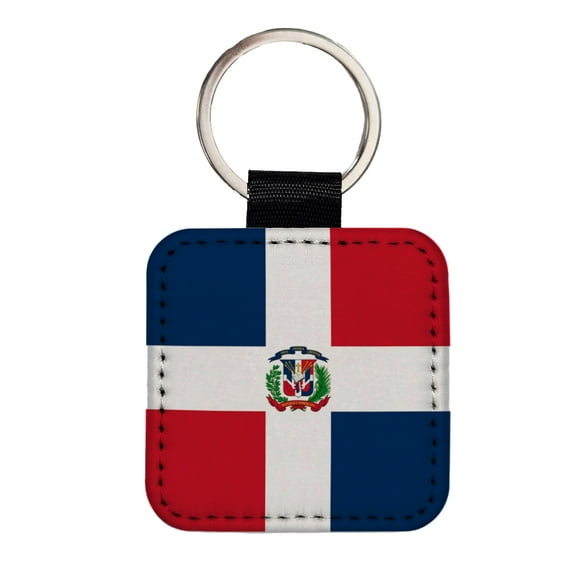 Dominican Republic Country Flag Faux Leather Square Keychain - Walmart.com