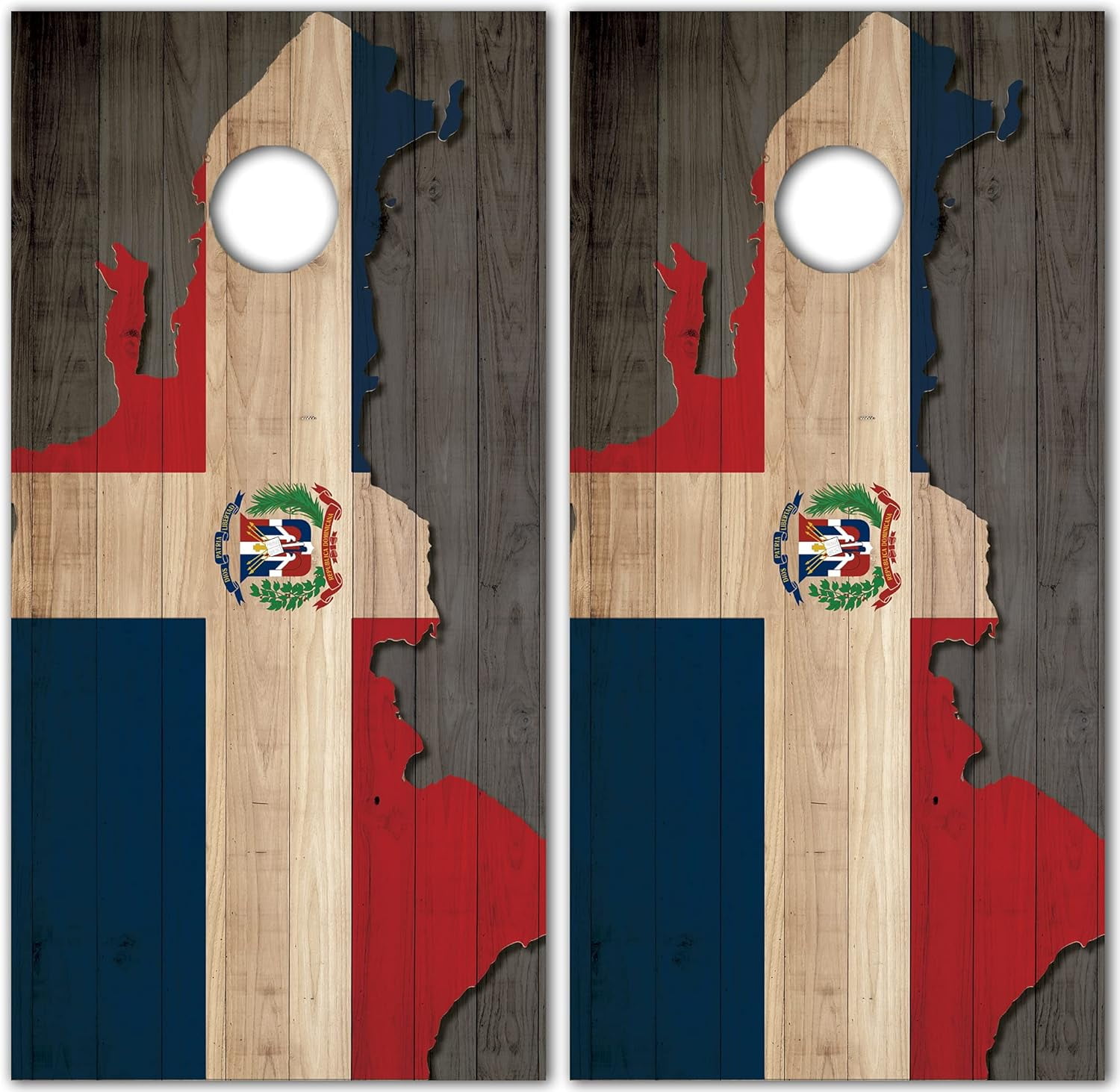 Dominican Republic Custom Cornhole Wraps Decal Sticker 3D Texture Single - Laminated - Skin ...