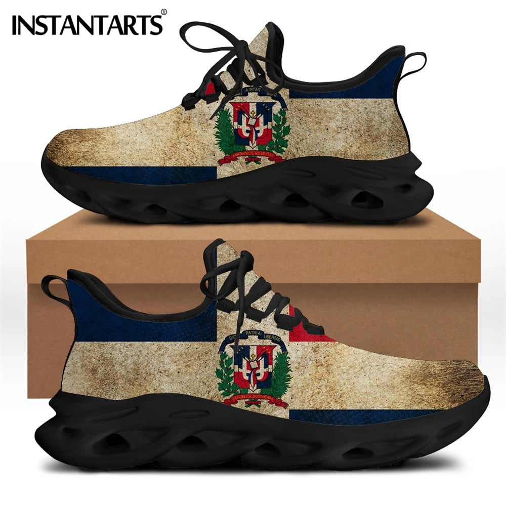 Dominican Republic Flag Brand Design Women Lace Up Flat Sneakers Female ...