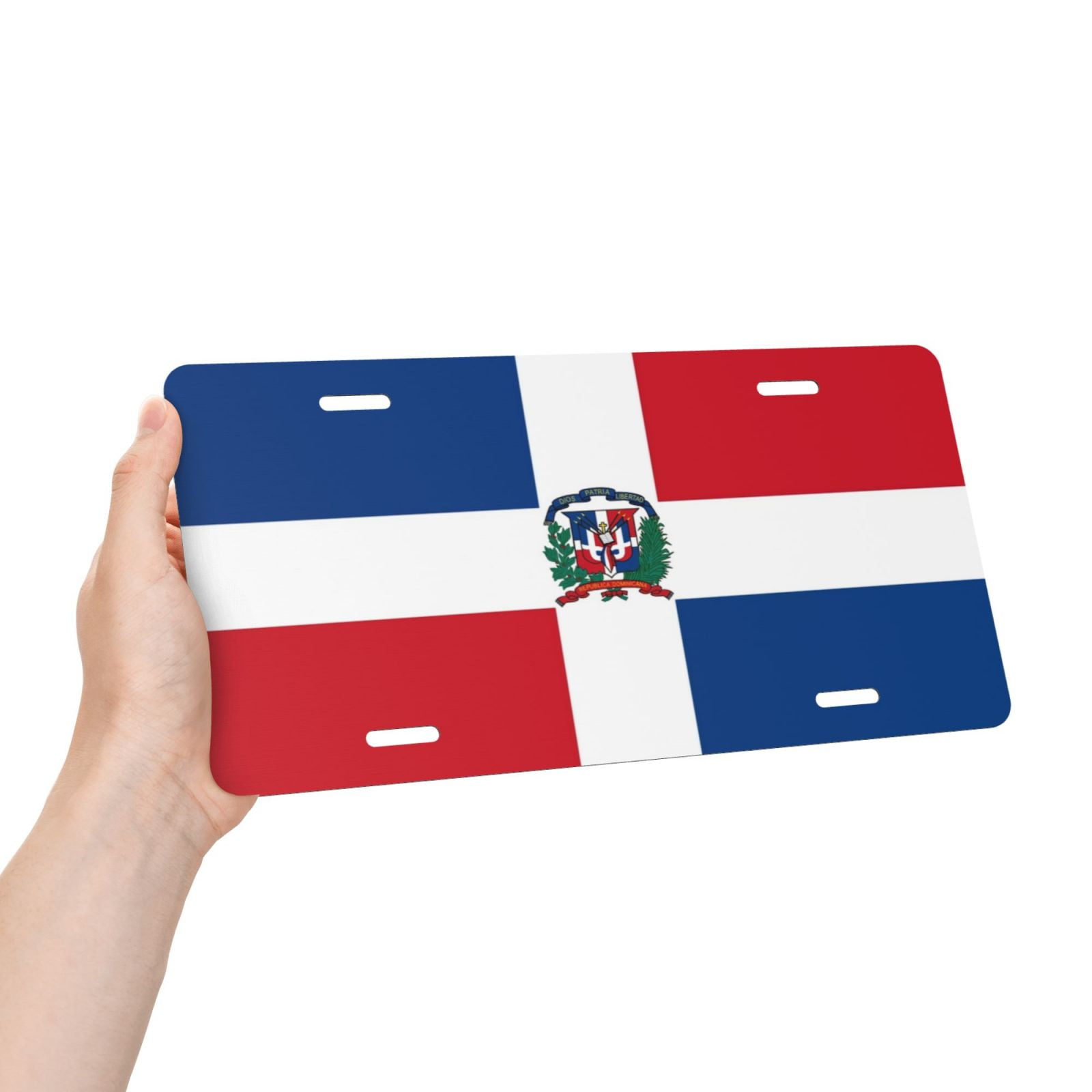 Dominican Republic Flag Car Aluminum Front License Plate, Funny License ...