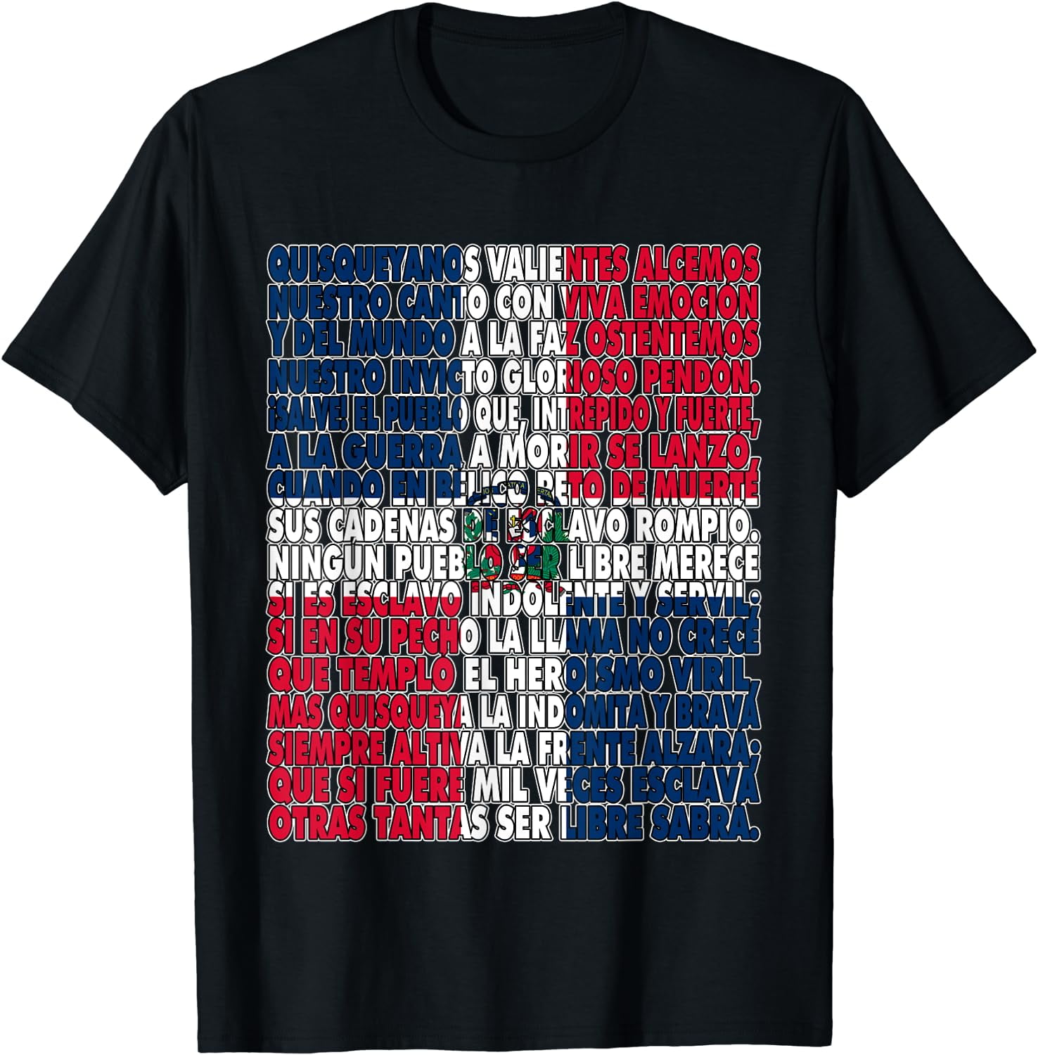 Dominican Republic Flag National Anthem Himno Nacional Letra T-Shirt ...