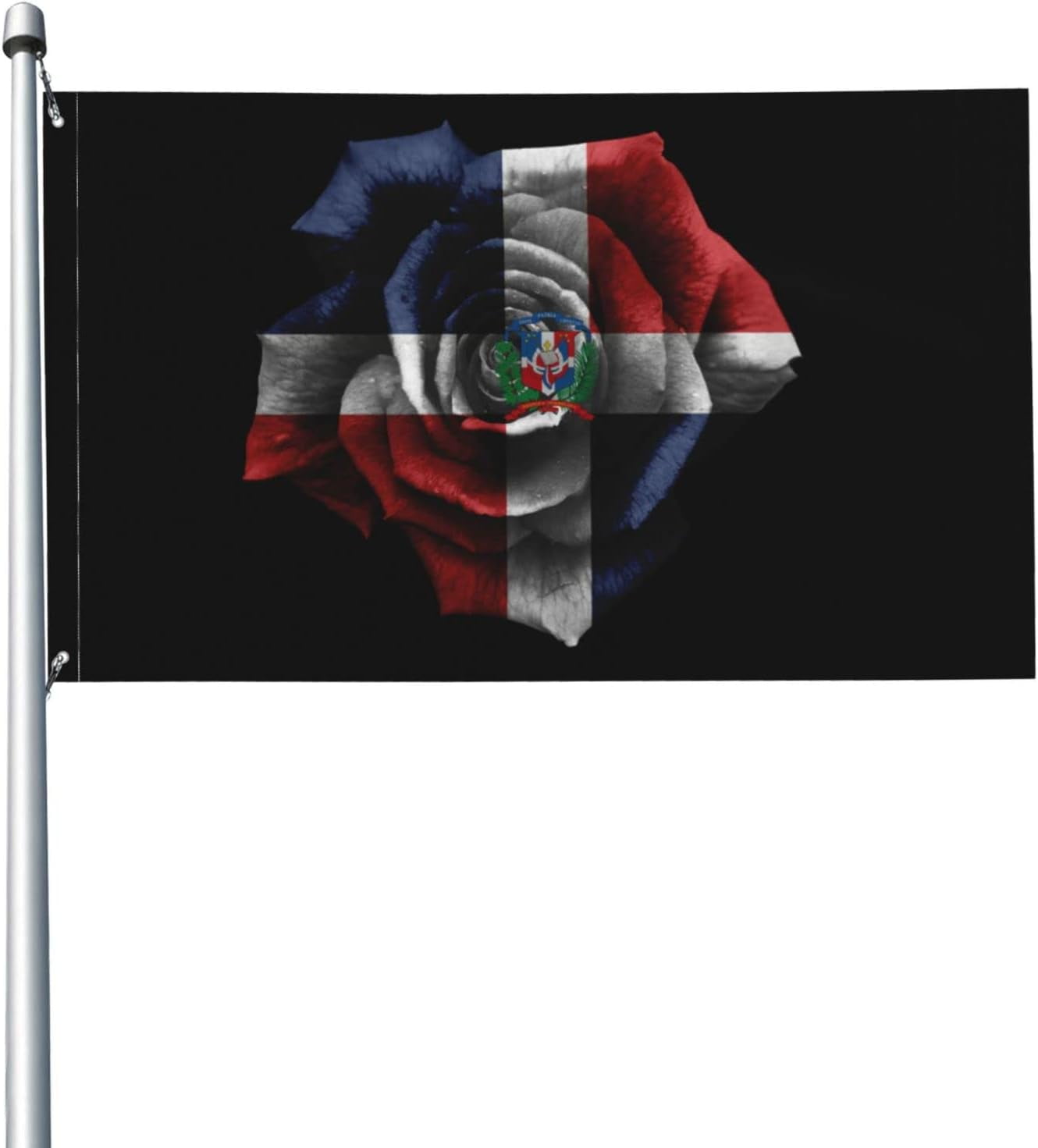 Dominican Republic Flag Rose Flag 3x5 Ft Banner Poster Decorative ...