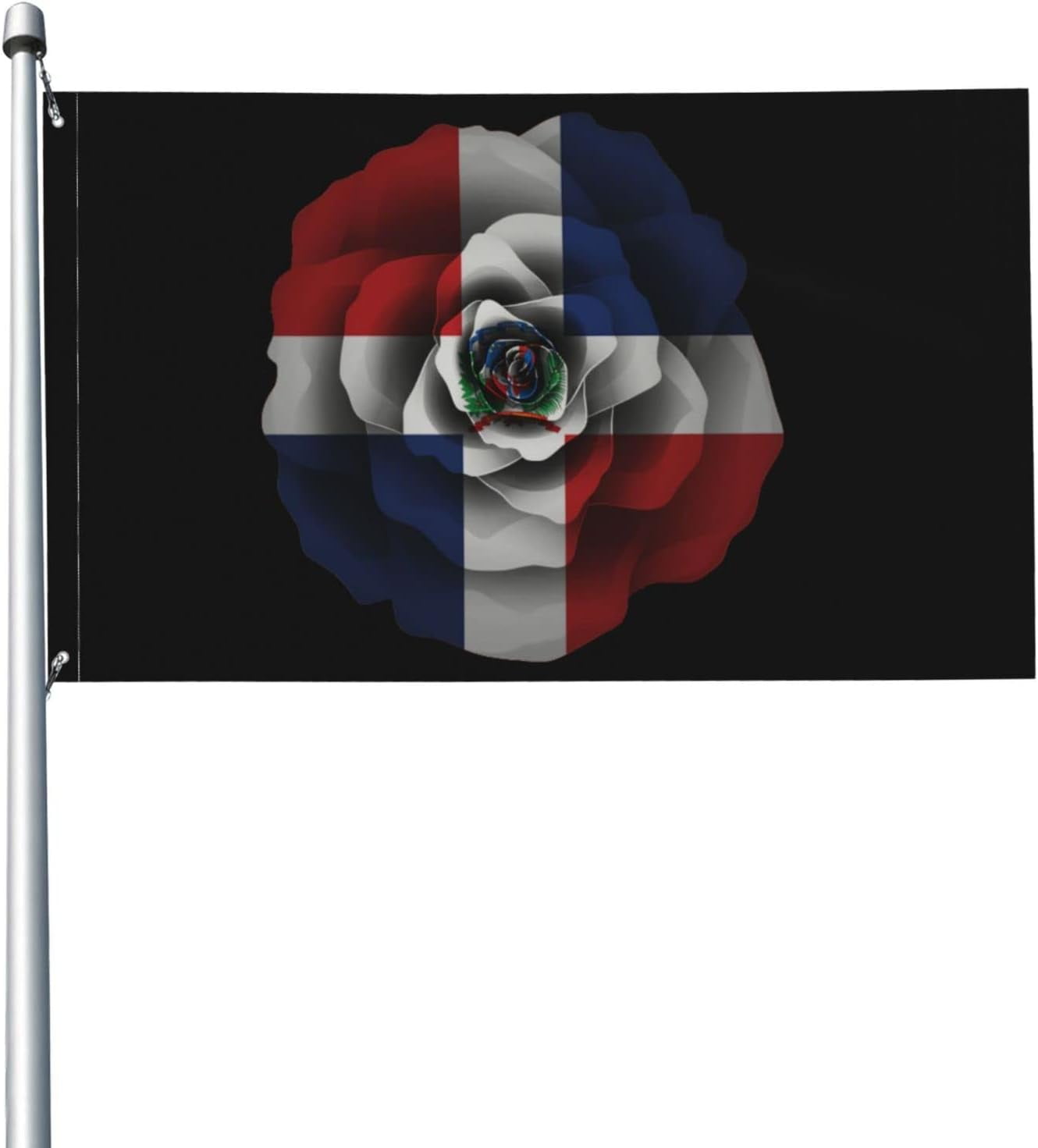 Dominican Republic Flag Rose Flag 3x5 Ft Banner Poster Decorative ...