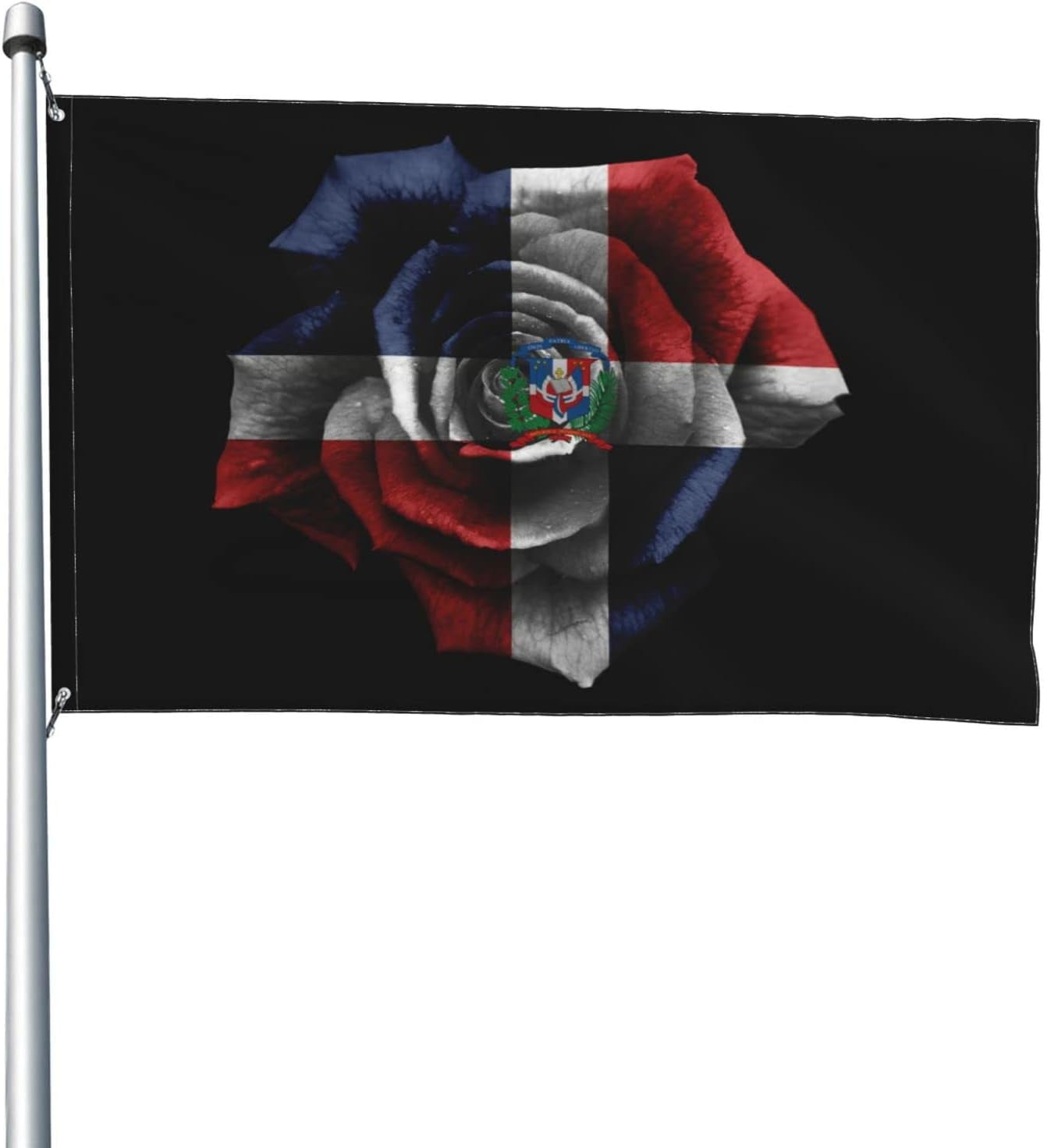 Dominican Republic Flag Rose Flags 4x6 Ft Banner Patio Lawn & Garden ...