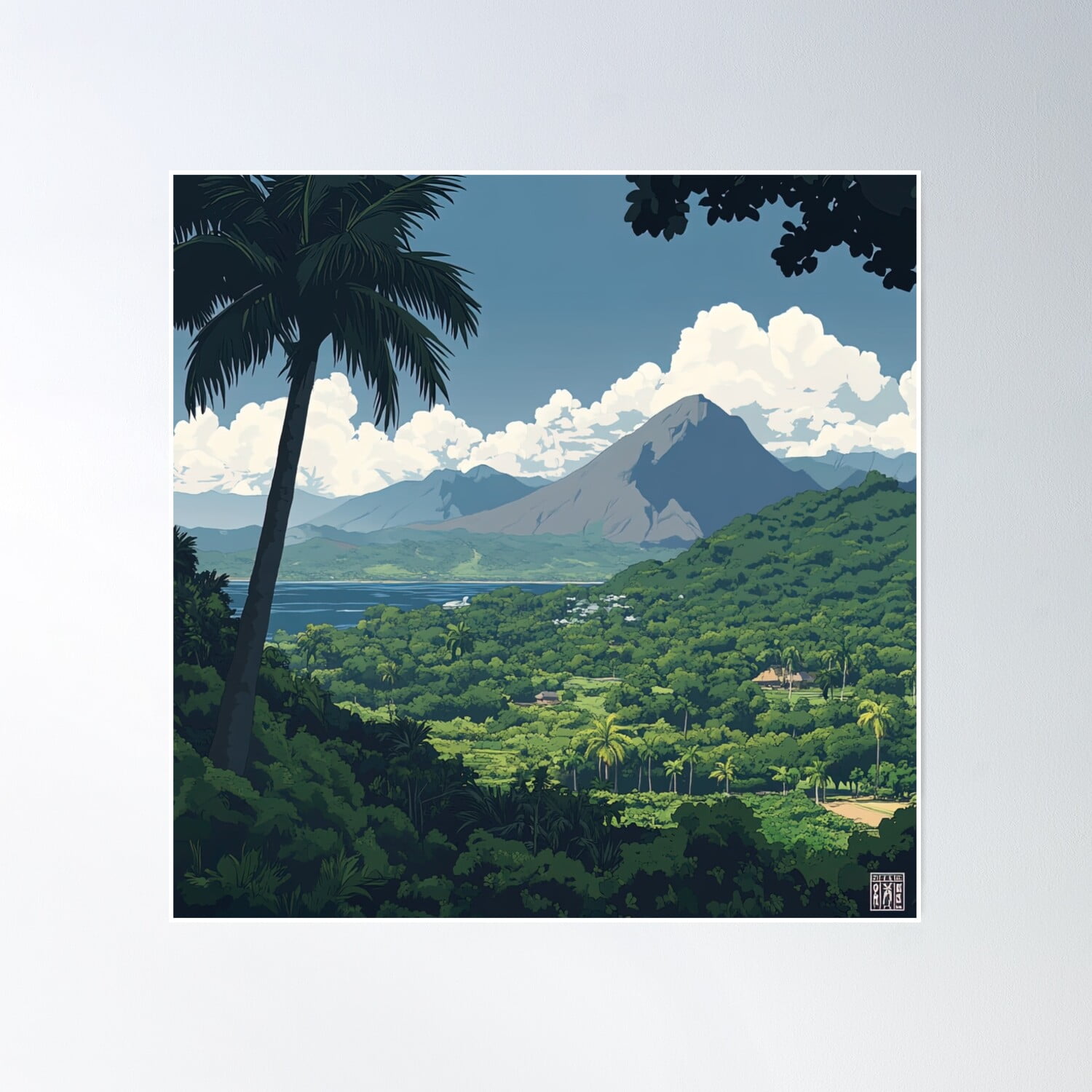 Dominican Republic Landscape | Anime Style Poster Wall Art, Modern Wall ...