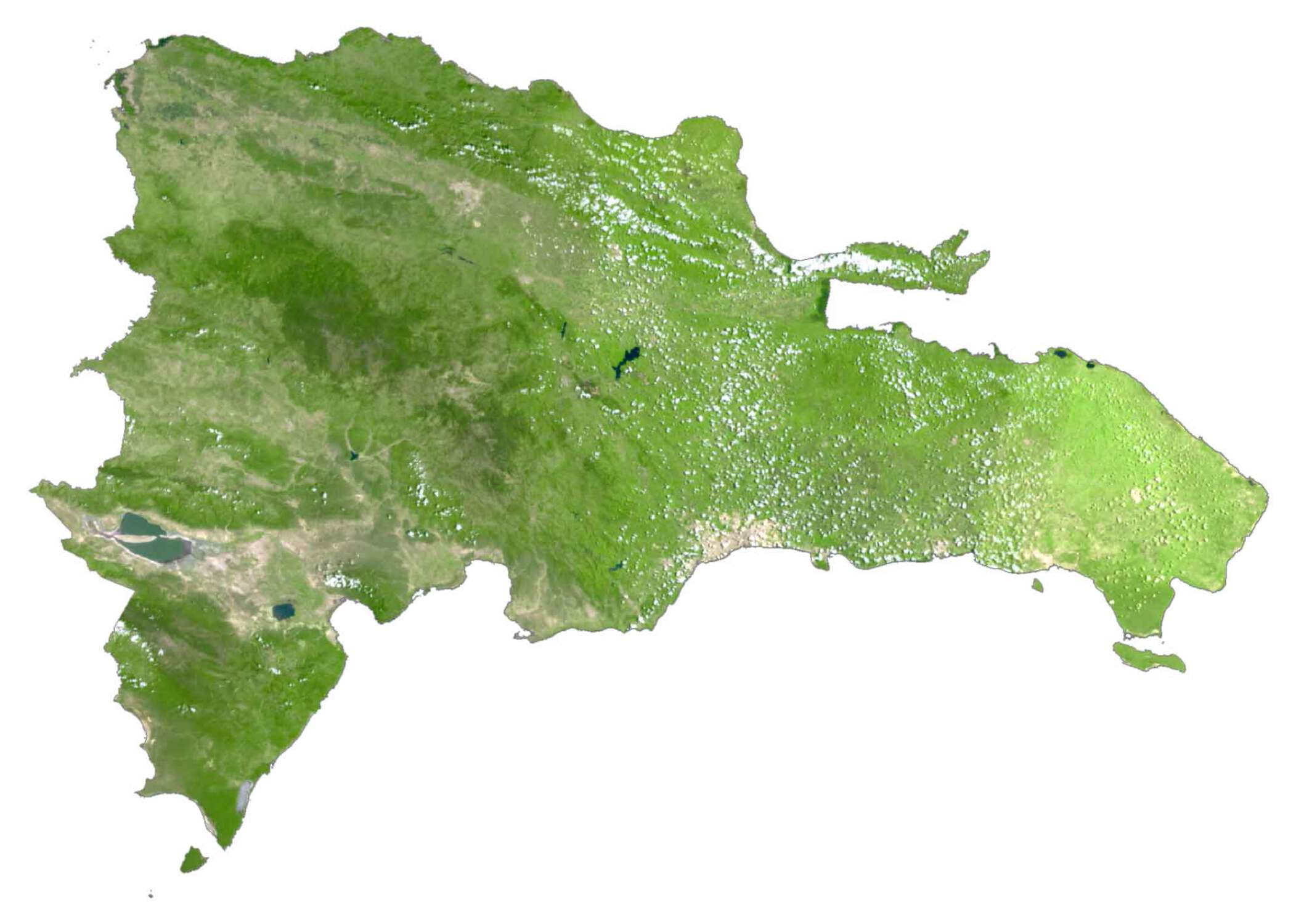 Dominican Republic Satellite Map GLOSSY POSTER PICTURE PHOTO PRINT ...