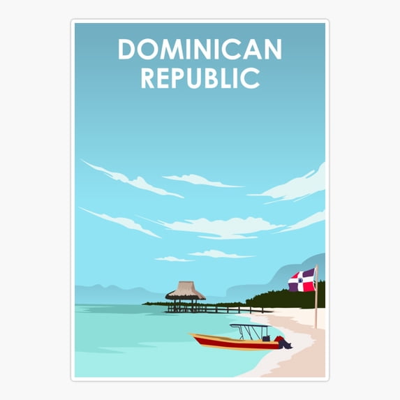 Dominican Republic Travel Poster Sticker - Walmart.com