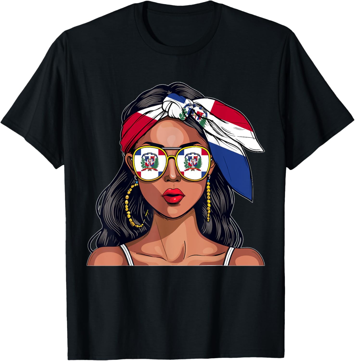 Dominican Souvenirs Woman Flag Uniform Dominican Republic T-Shirt ...