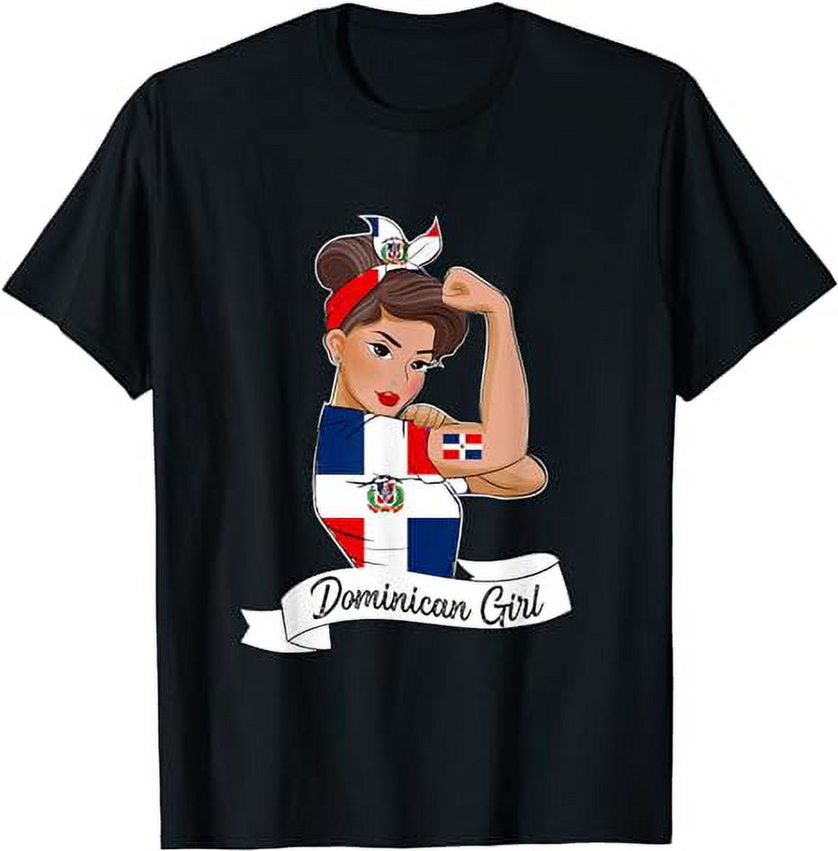 Dominicana Girl Flag RD Dominican Republic Women Pride T-Shirt ...