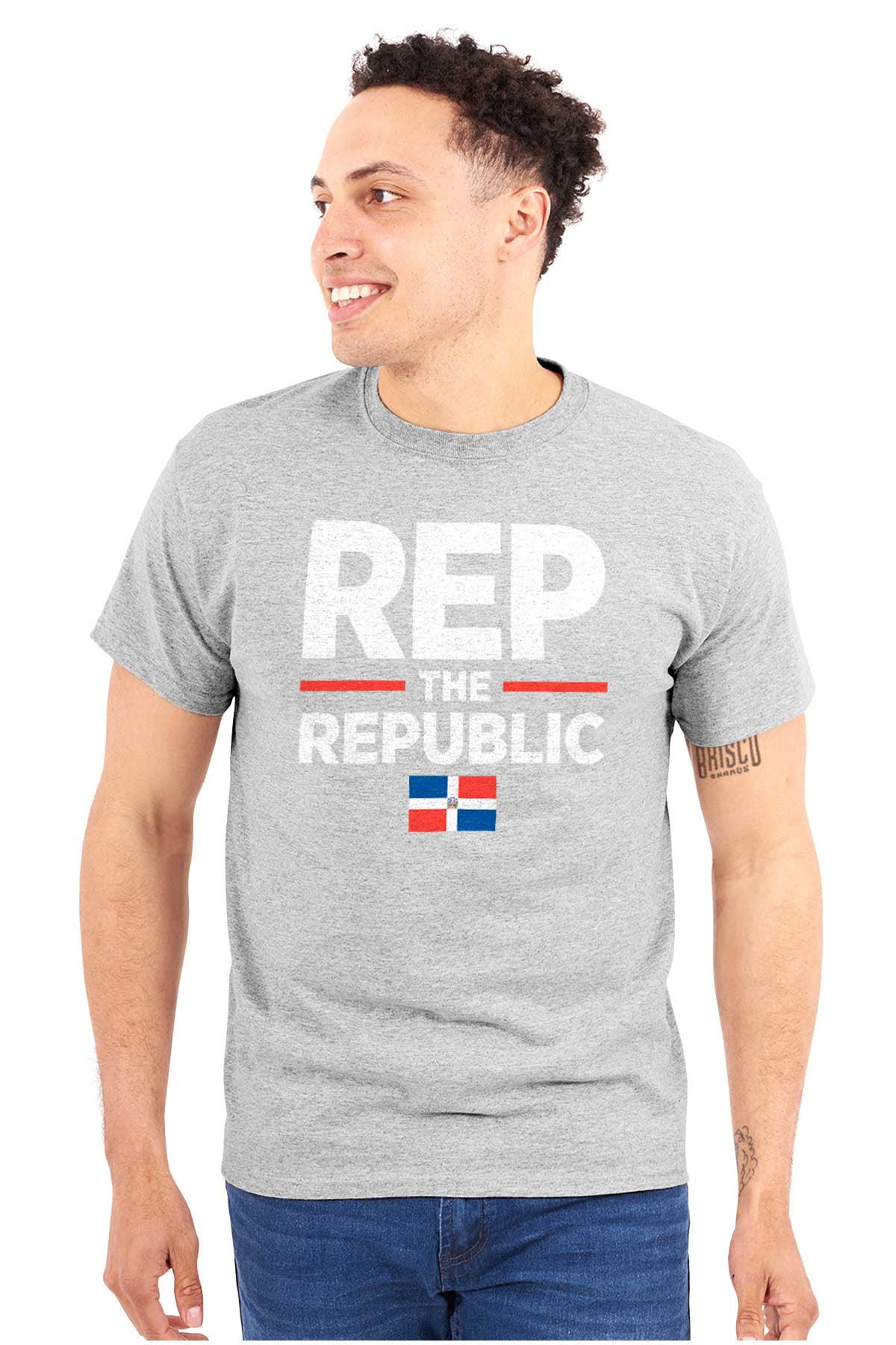 Dominicana Rep the Republic Cool Flag Men's Graphic T Shirt Tees Brisco ...