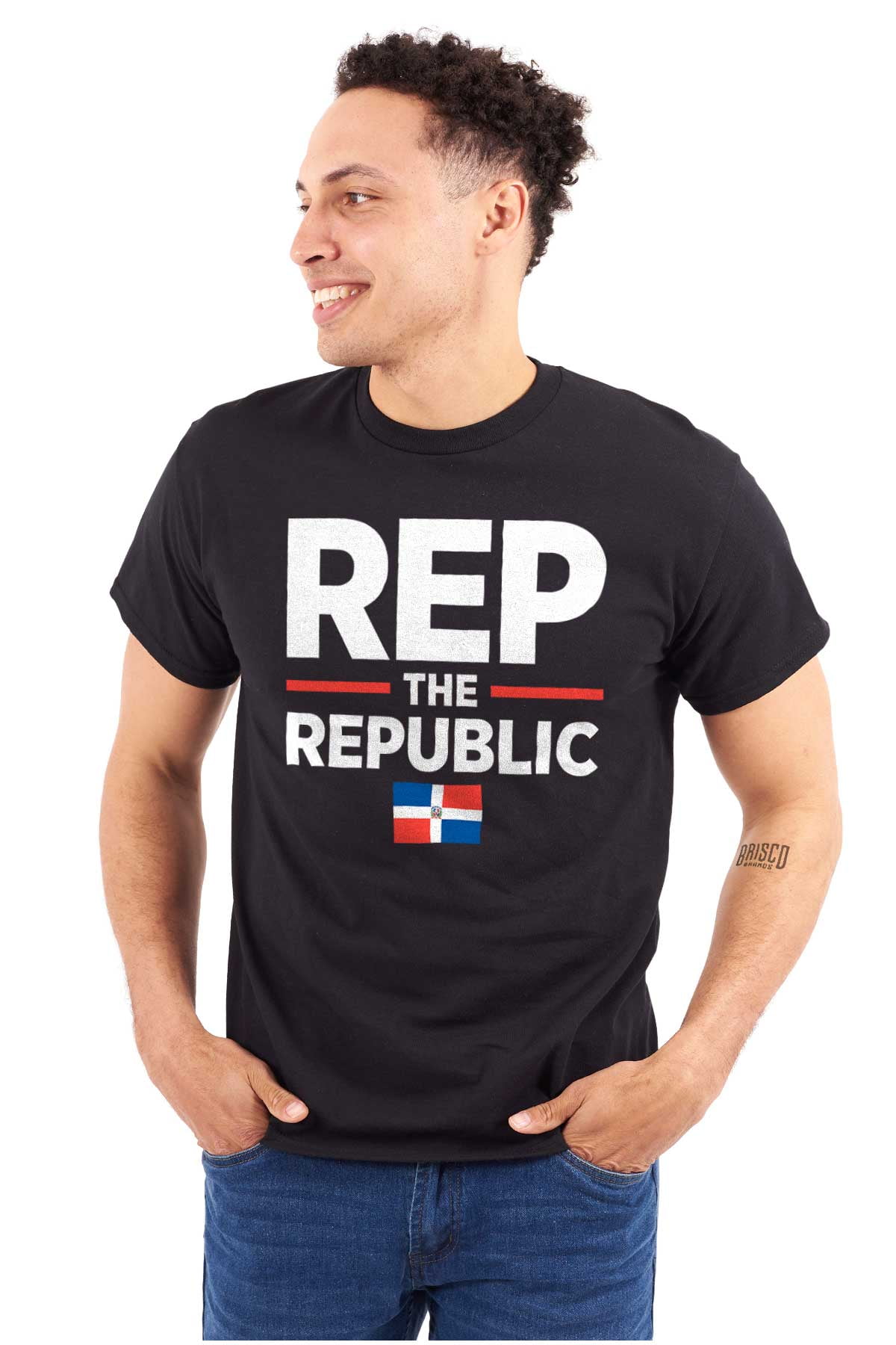 Dominicana Rep the Republic Cool Flag Men's Graphic T Shirt Tees Brisco ...