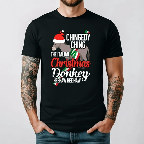 Dominick The Christmas Donkey Funny Italian Holiday Graphic Unisex T ...