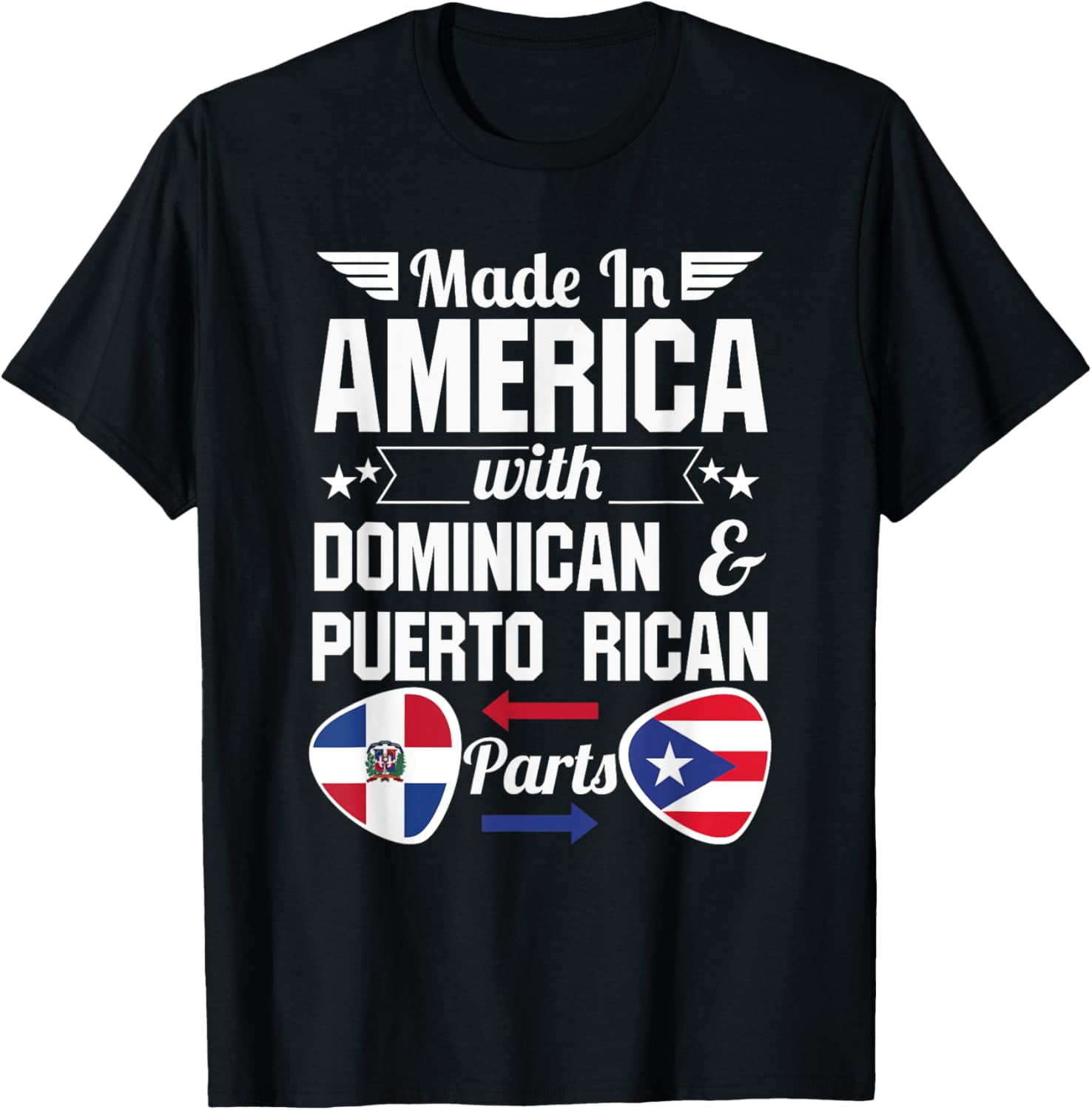 Dominirican Puerto Rico and Republica Dominicana Pride Flag T-Shirt ...