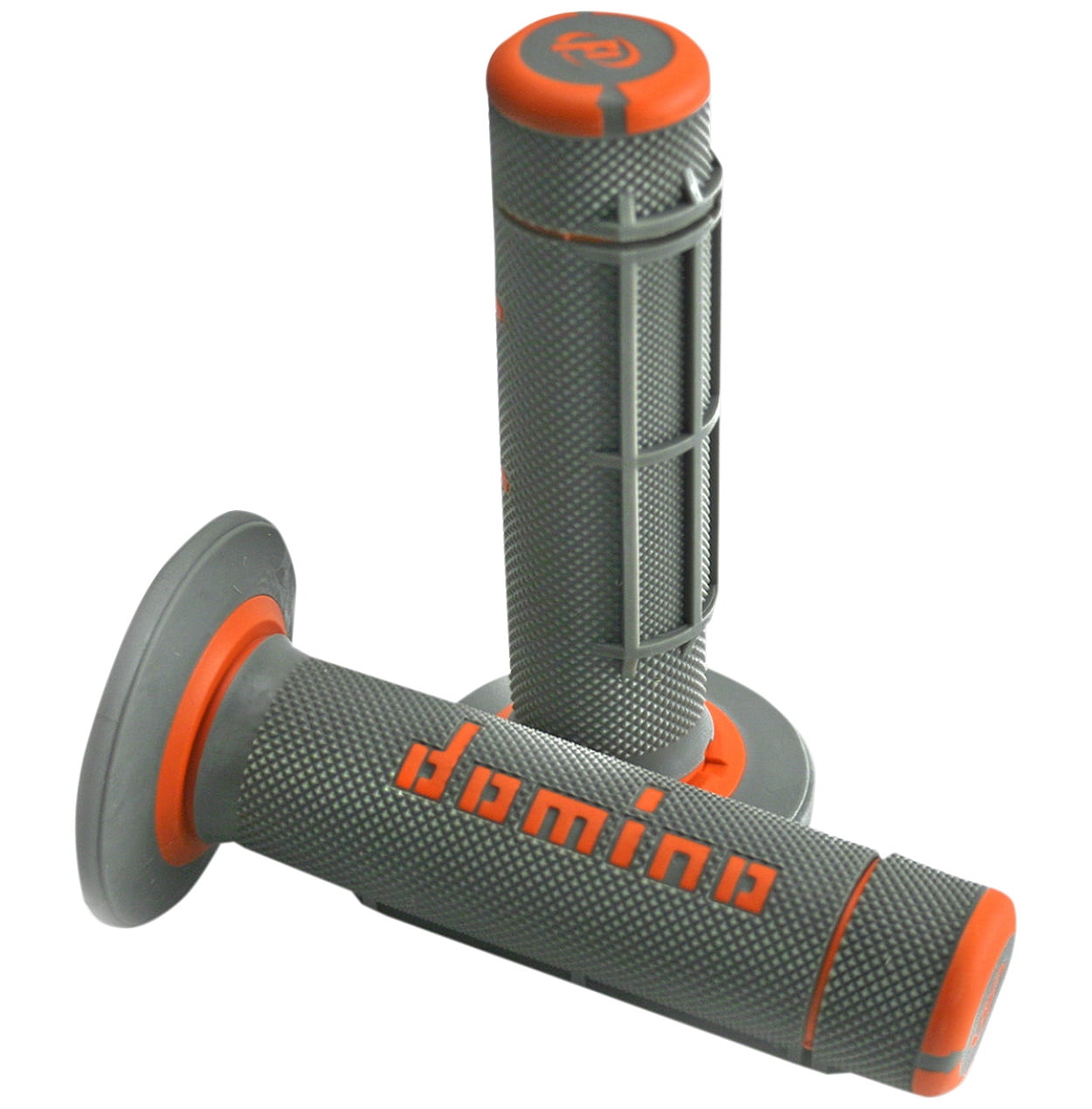 Domino Dually Handlebar Grips Gray/Orange (A02041C4552A7-1) - Walmart.com