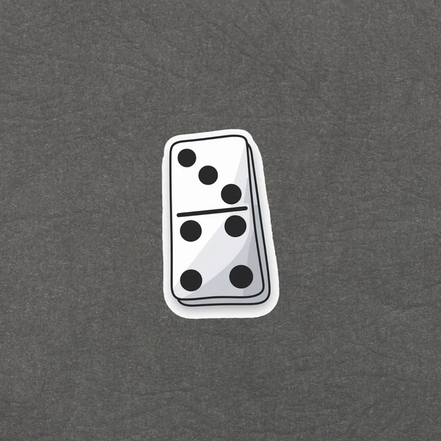 Domino Game Piece Sticker - Black & White Graphic Laptop Decalphone ...