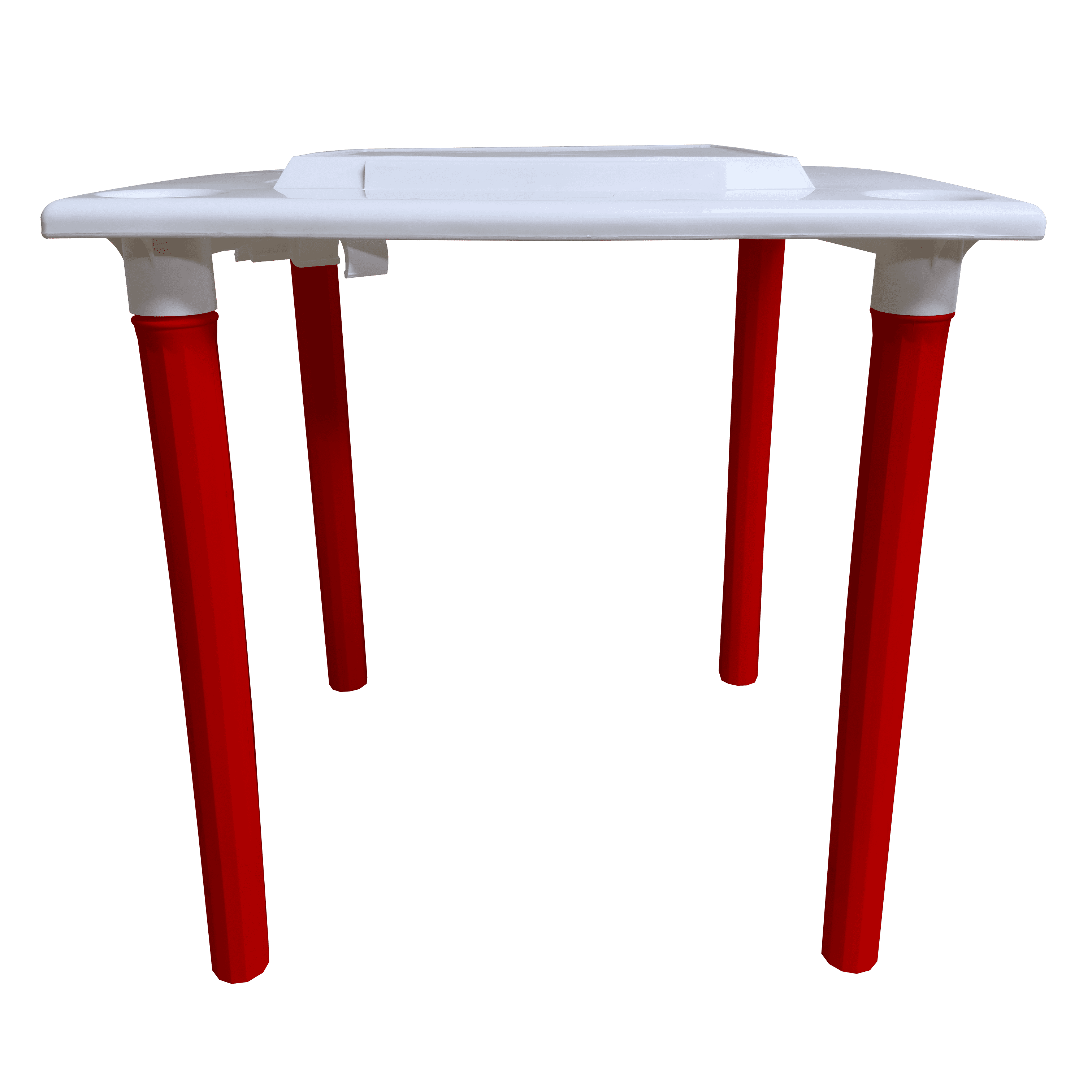 Domino Game Table White with Red Legs. Waterproof Plastic Game Table ...