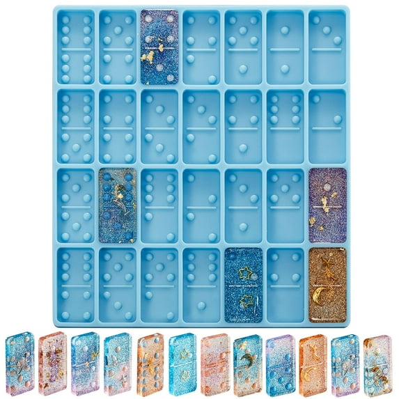 Domino Mold for Resin and Chocolate, 28 Cavity Silicone Domino Mould ...