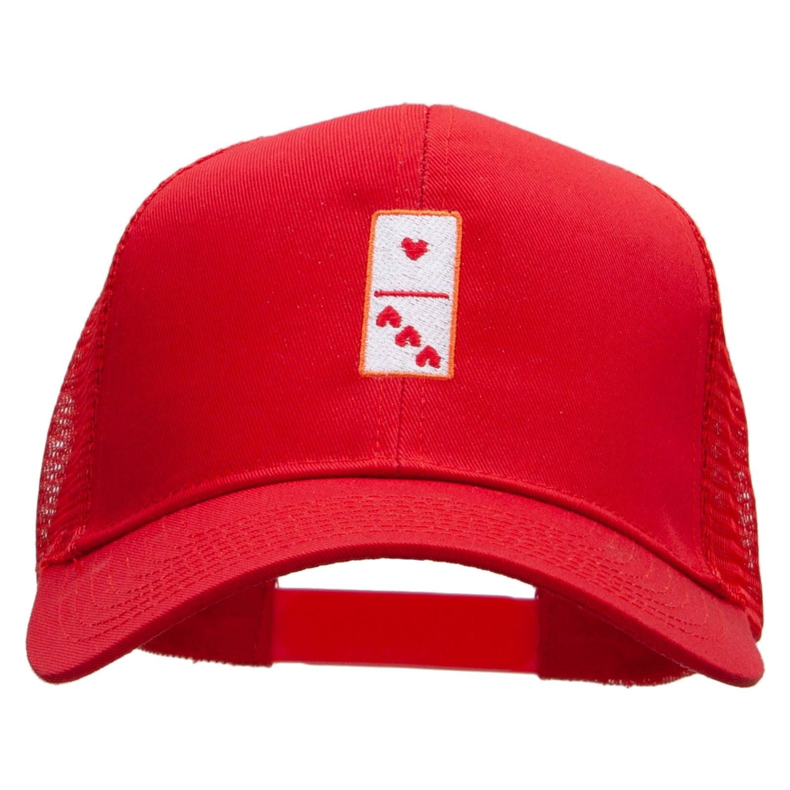 Domino Piece Embroidered High Profile Mesh Cap - Red OSFM - Walmart.com