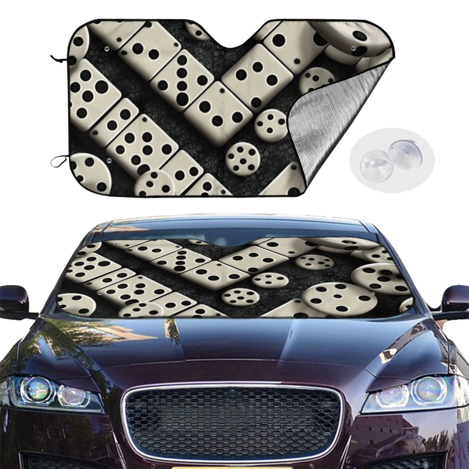 Domino Stones Dominoes Dice Game Windshield Sunshade Sun Shade Front ...