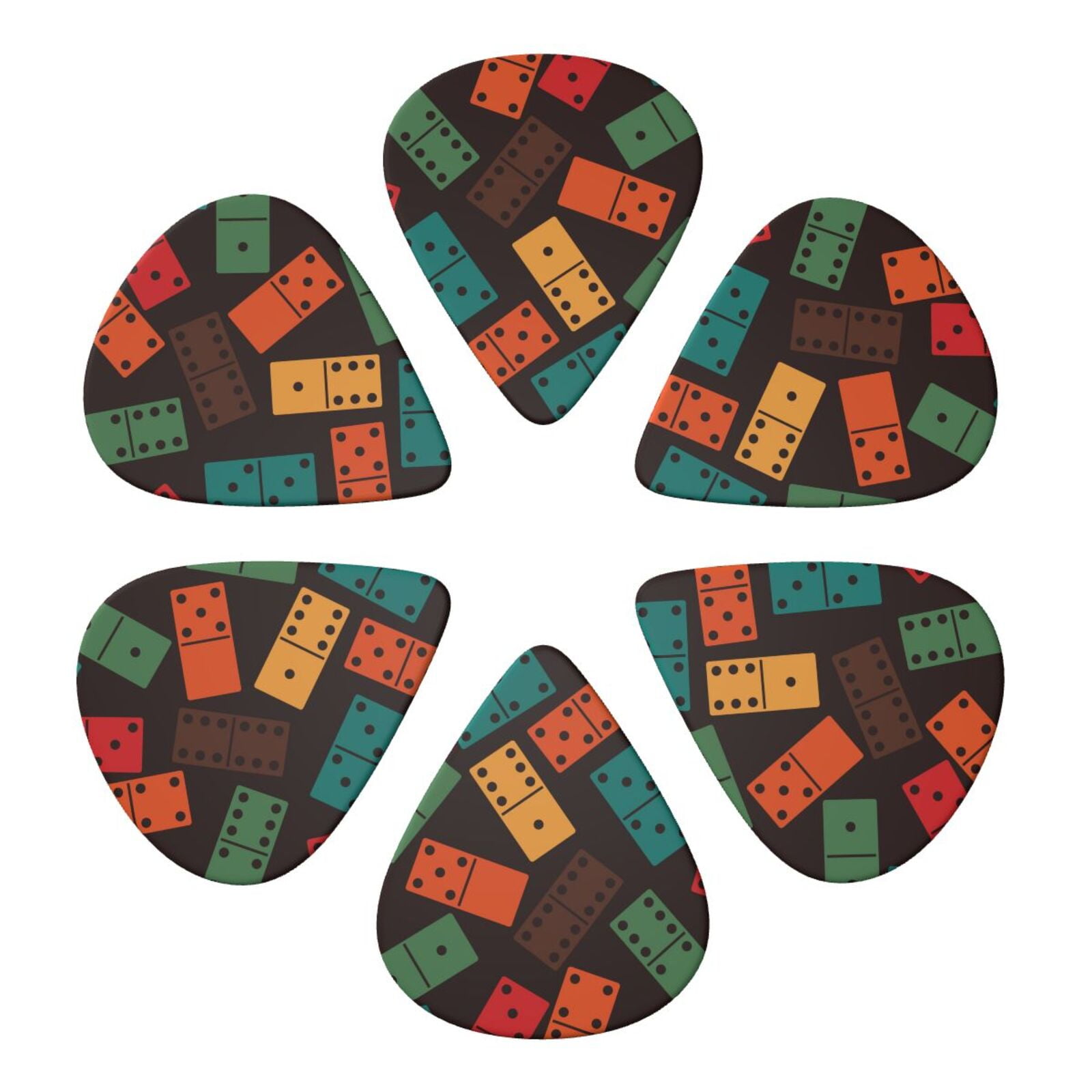 Domino Stones Dominoes Game Dice Guitar Pick 6 Pack for Bass Acoustic ...