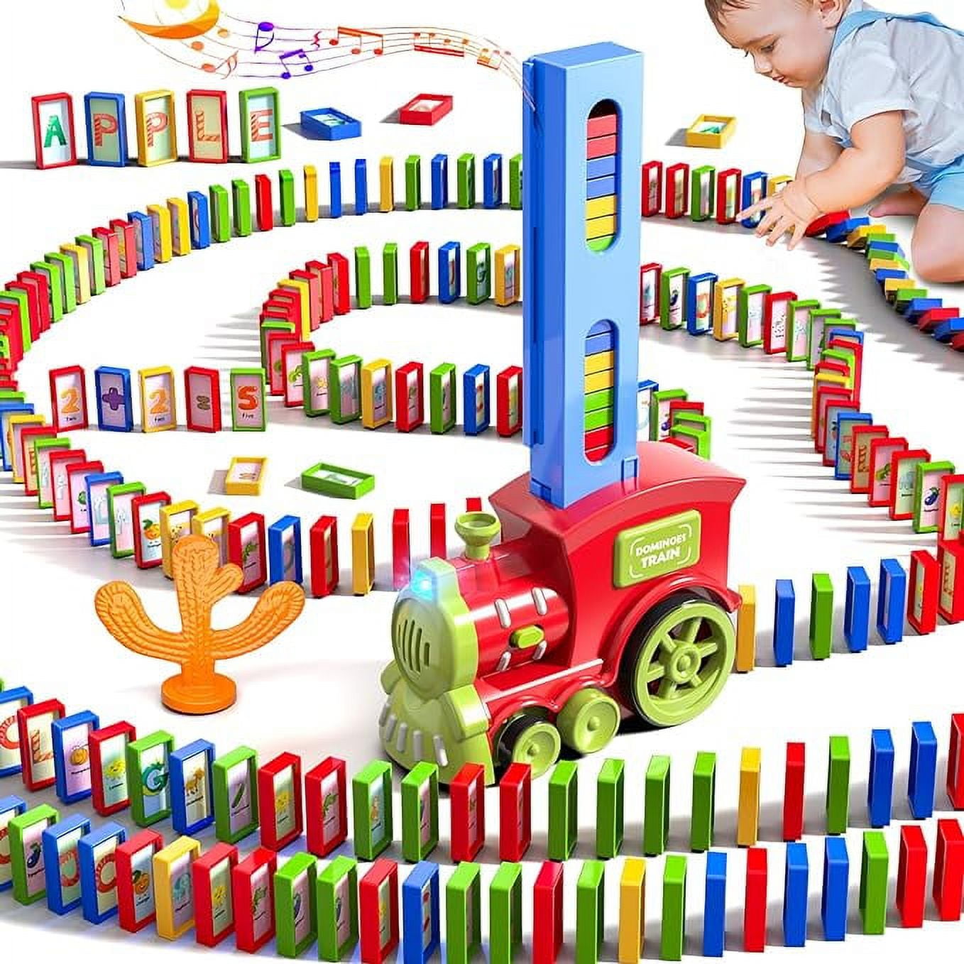 Domino Train Toys,307 Pcs Dominoes for Kids with Alphabet & Number ...
