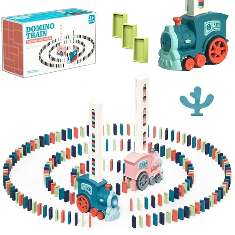Domino Train Toy for Kids, Automatic Domino Train Blocks Stacking Toys ...