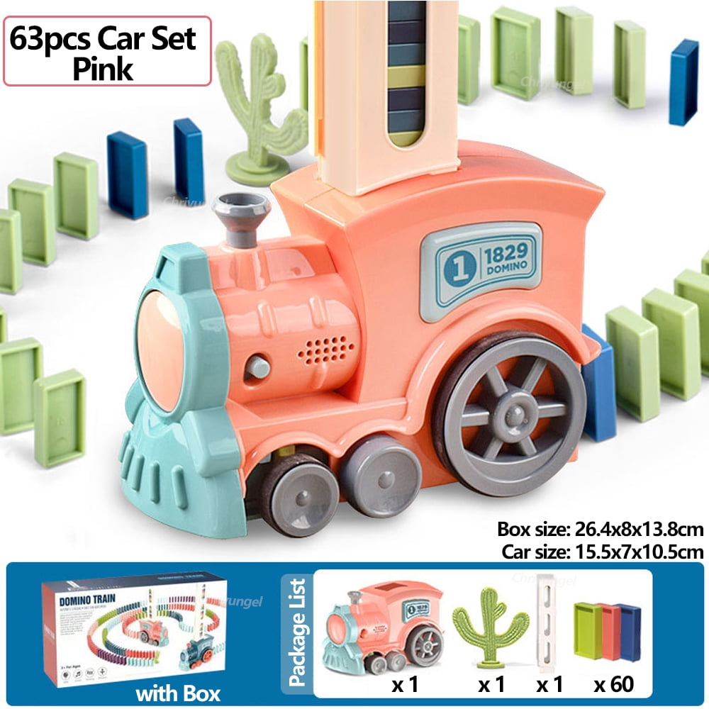 Domino Train for kids Automatic Laying Electric Car Colorful Dominoes ...