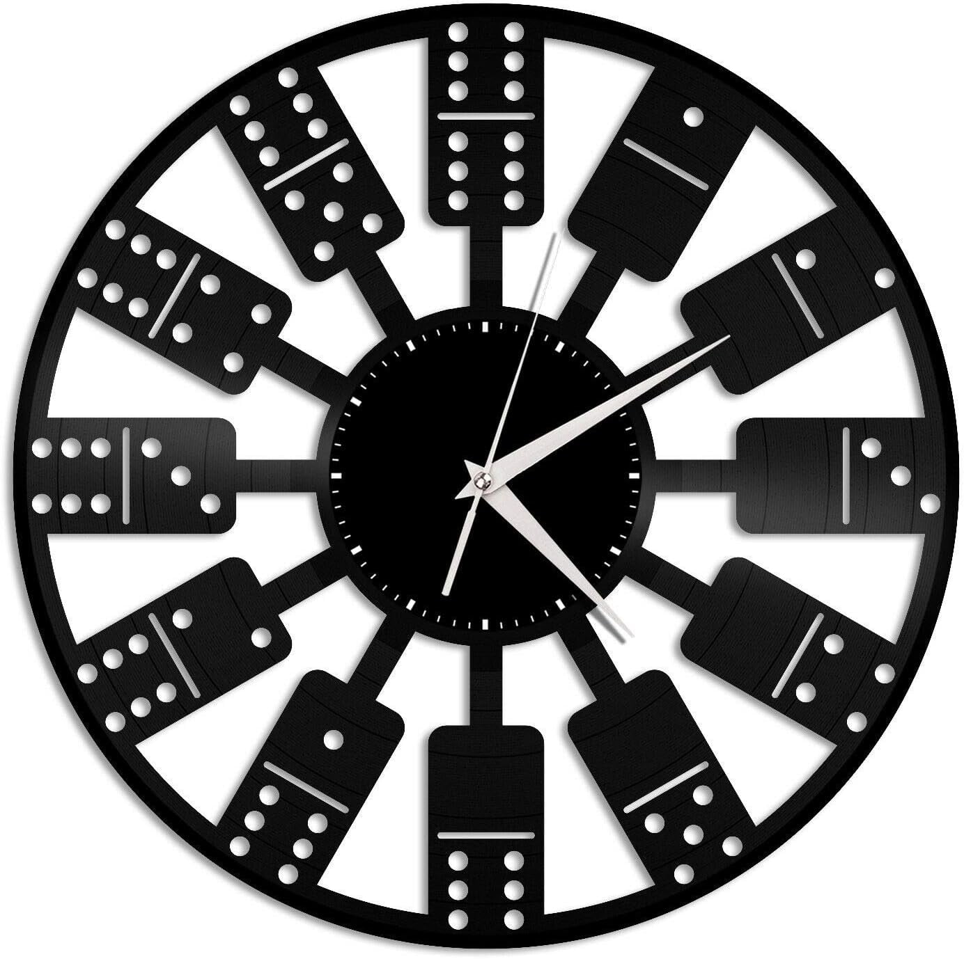 Domino Vinyl Wall Clock,Vinyl Record Clock Wall Art Handmade Art Home ...