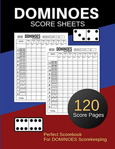 Pre-Owned Dominoes Score Sheets: Dominos Score Game Record Book | Game ...