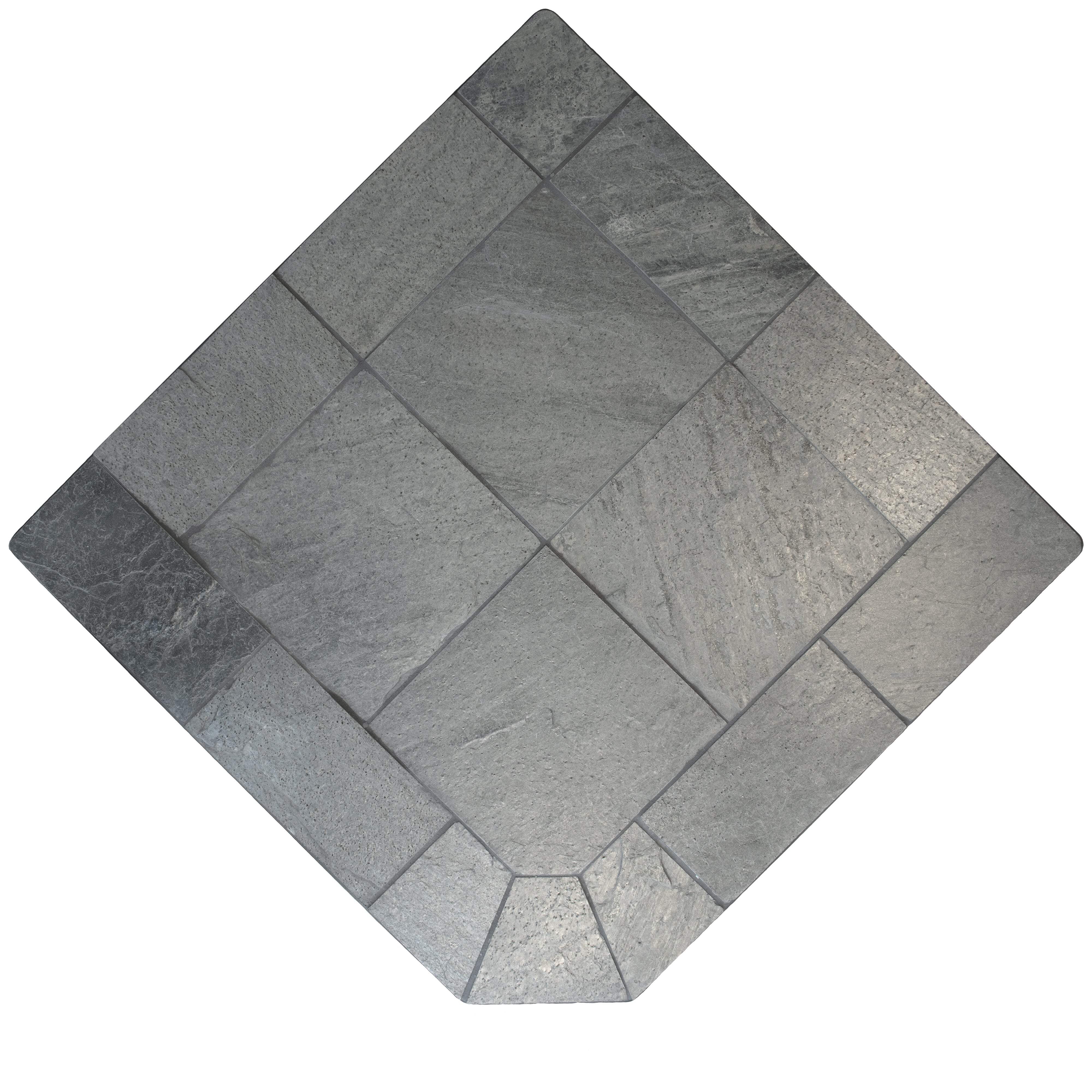 Dominus Heat Corner Hearth Pad - Natural Silver Slate - Walmart.com