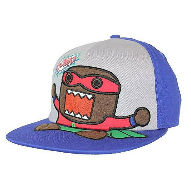 Domo Adjustable Snapback Hat- SUperhero Domo Gray Face on Blue ...