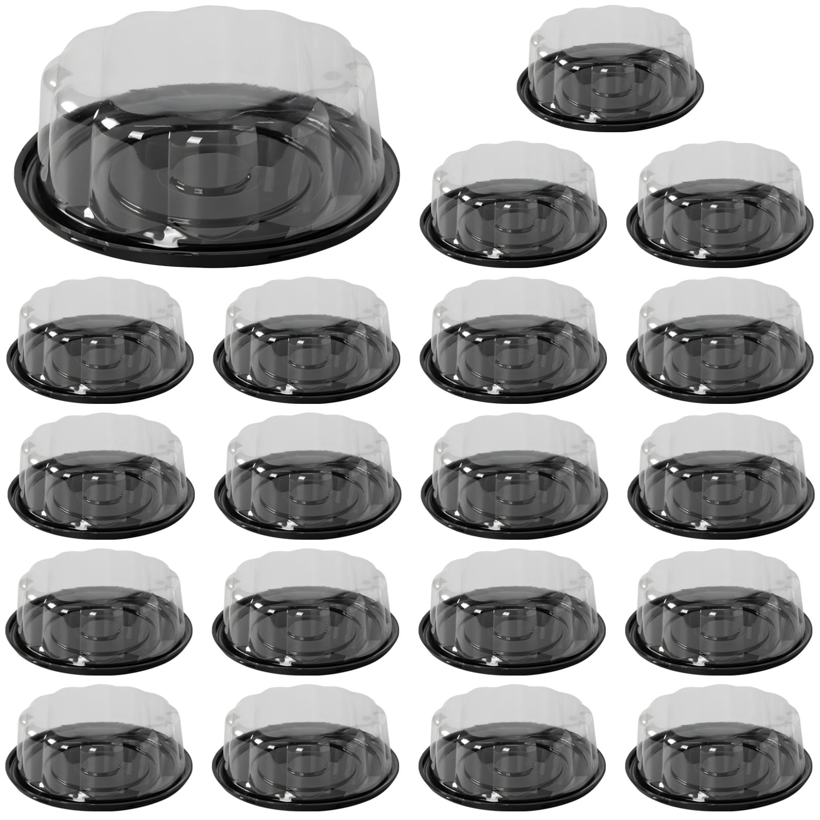 20 Pack 10-Inch Disposable Plastic Cake Container with Dome Lids,Clear ...