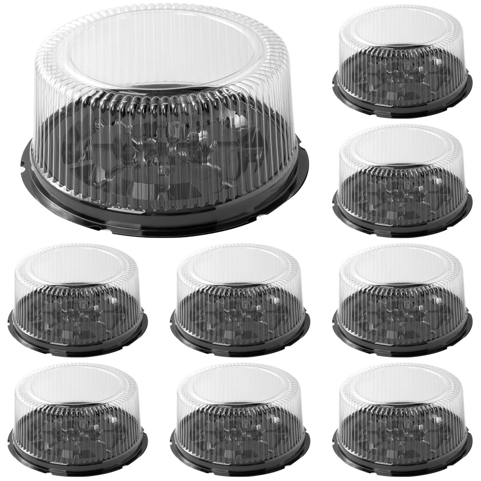 20 Pack 10-Inch Disposable Plastic Cake Container with Dome Lids,Clear ...