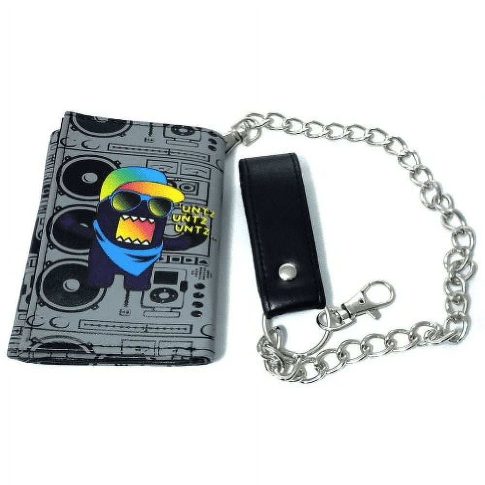 Domo Men's Rockstar Trifold Wallet with Chain, Black, One Size ...