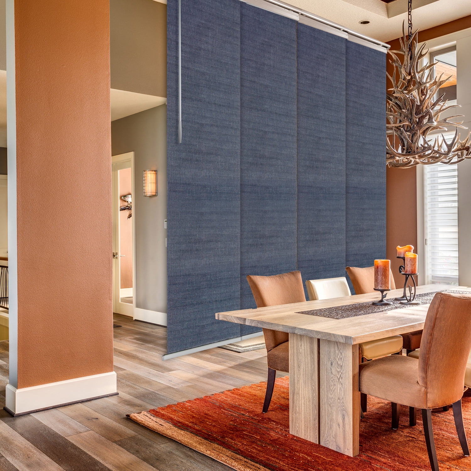 Domovina 4 Panel Track Vertical Blinds, Adjustable 48-88"W x 91.4"H ...