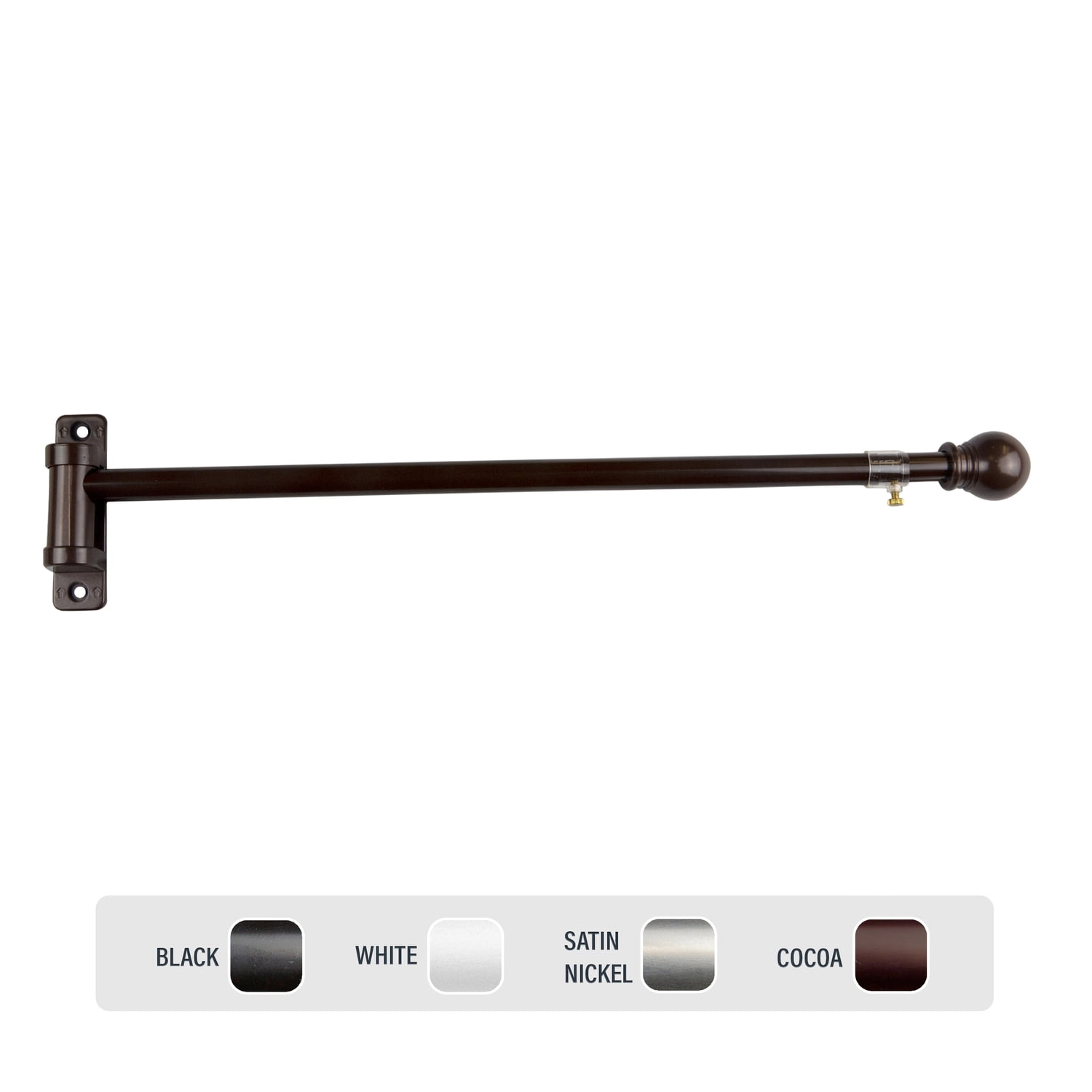 Domovina 5/8" Swing Rod-Color:Cocoa,Size:17-26" - Walmart.com