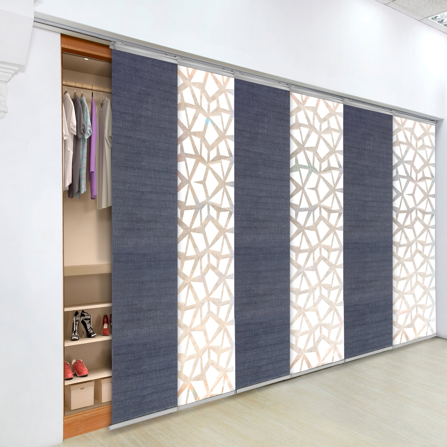 Domovina 6 Panel Track Vertical Blinds, Adjustable 70-130